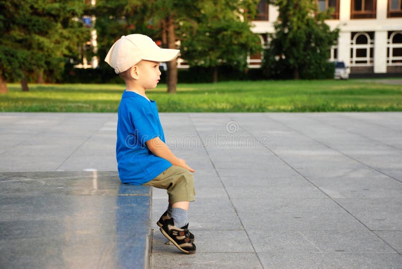 The sitting boy stock image. Image of youth, person, thinking - 6062991