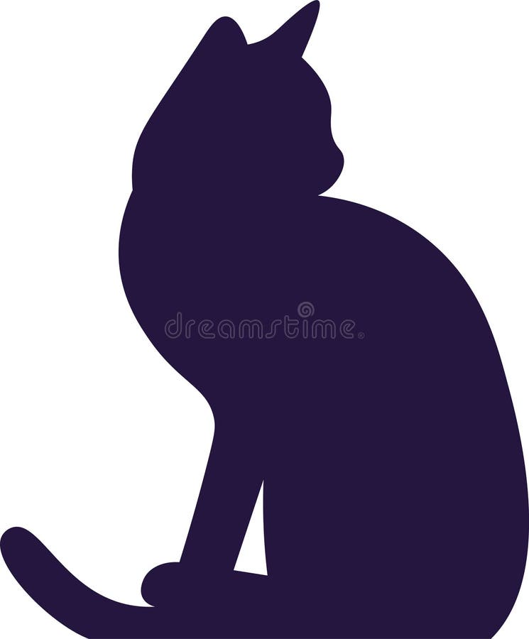 Sitting Cat Silhouette stock vector. Illustration of feline - 352770180