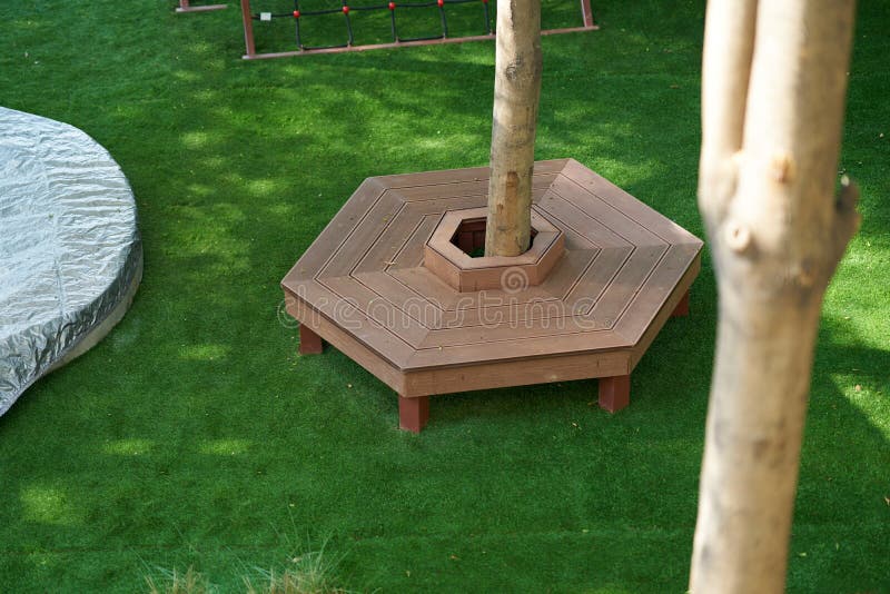 Sitting Chair Round Tree in Playground Garden Stock Image - Image of ...