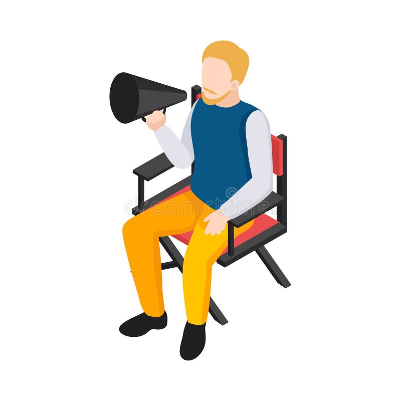 Sitting Cinema Director Composition Stock Vector - Illustration of ...