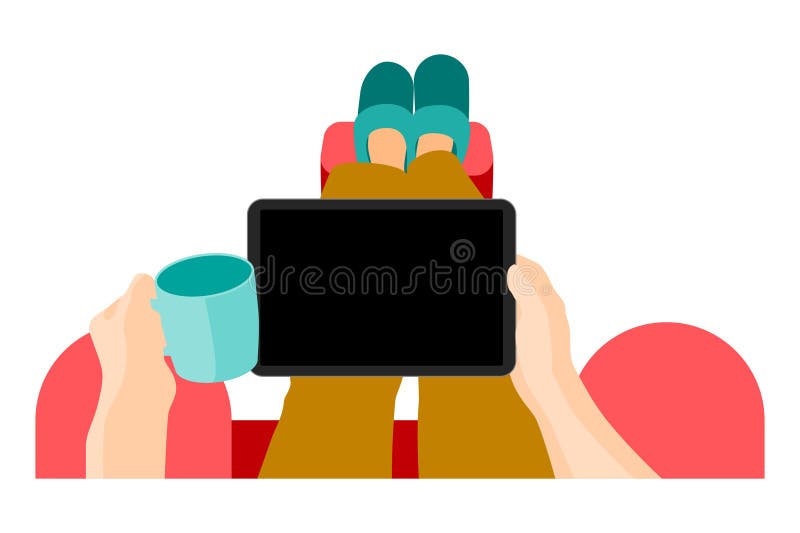 Person Relaxing Couch Feet Vector Stock Illustrations – 5 Person ...