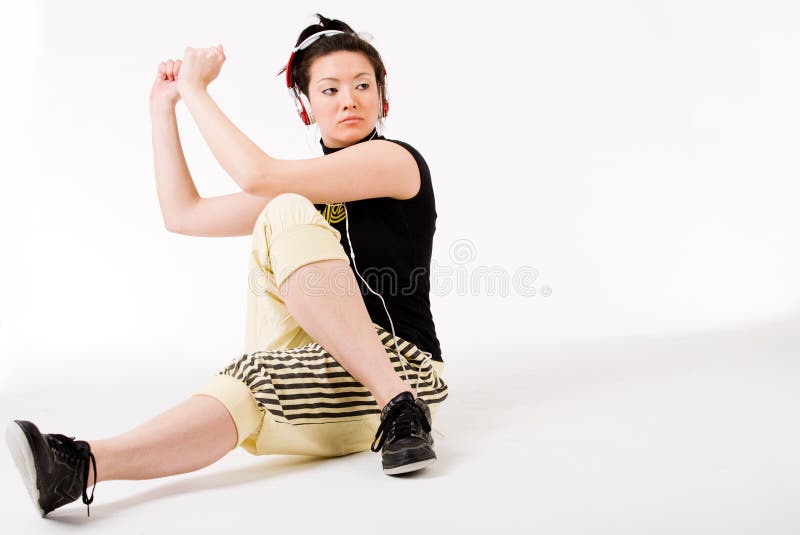 Sitting and Dancing on My Favourite Music Stock Image - Image of ...