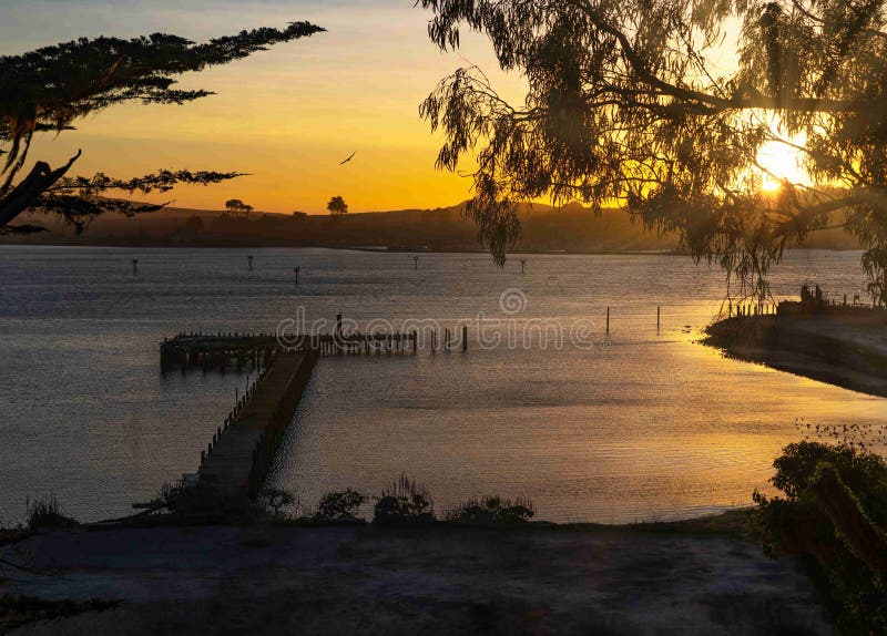 Sitting on the Dock of the Bay Stock Photo - Image of sunset, peaceful ...
