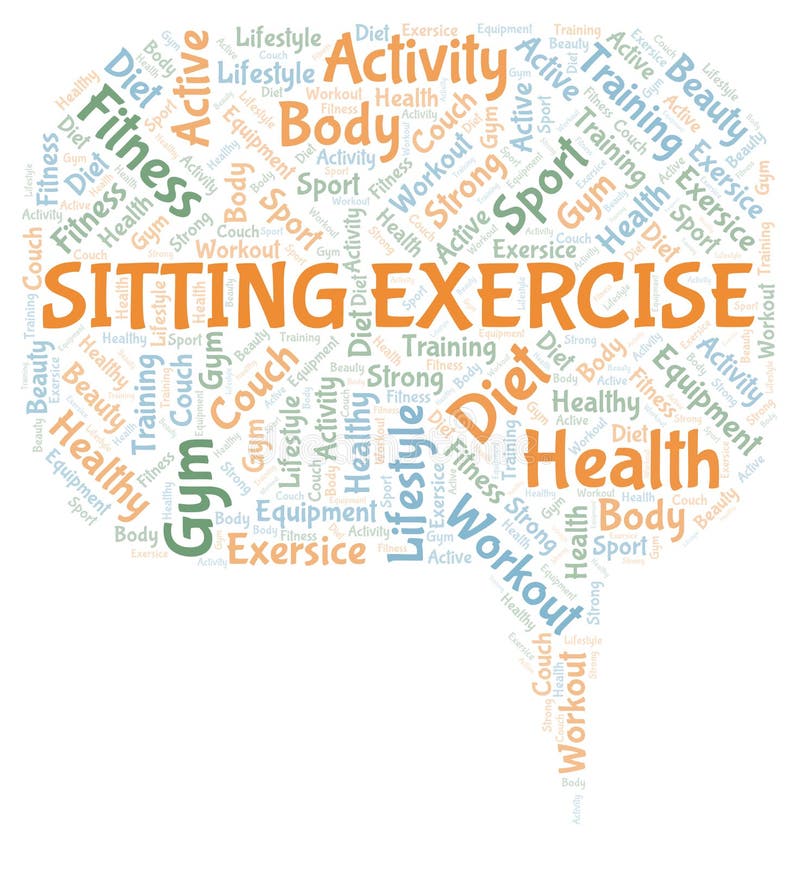 Sitting Exercise Word Cloud Stock Illustration Illustration Of Font