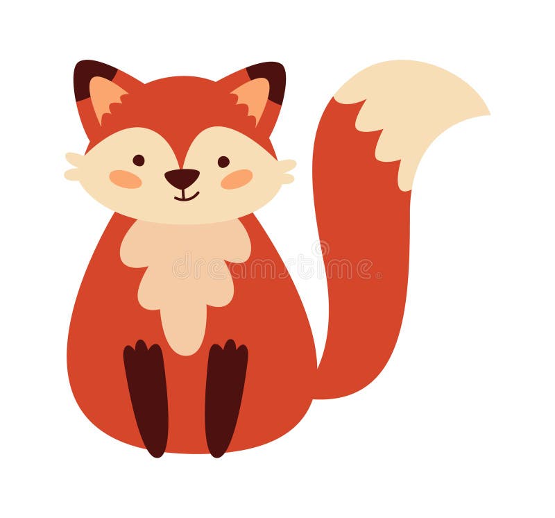 Sitting Fox Animal stock illustration. Illustration of wildlife - 283075480