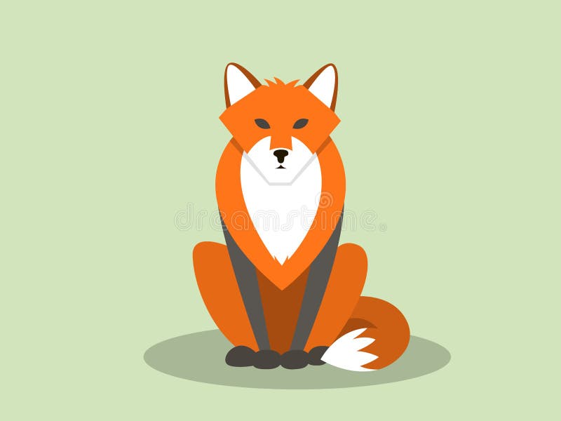 Sitting Fox stock vector. Illustration of sitting, straight - 52570861