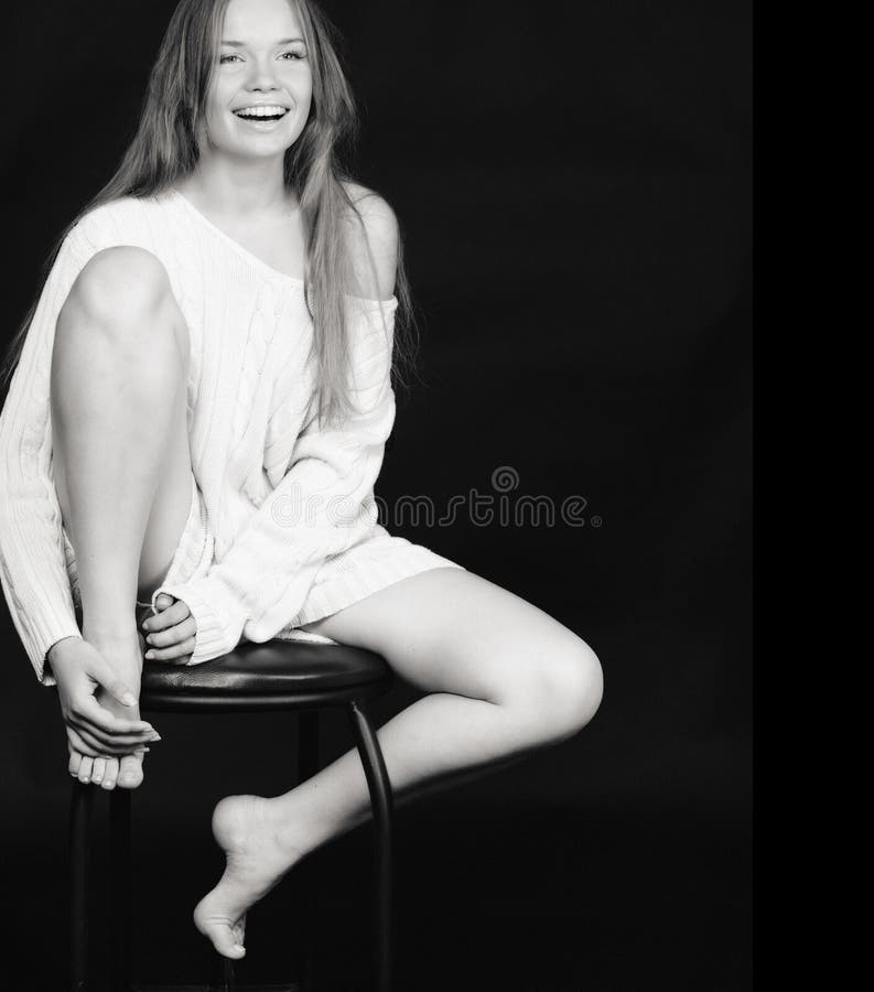 Sitting girl stock image. Image of hair, white, bright - 21874727