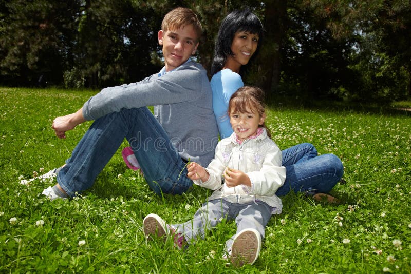 Sitting on the lawn stock image. Image of green, break - 11161435