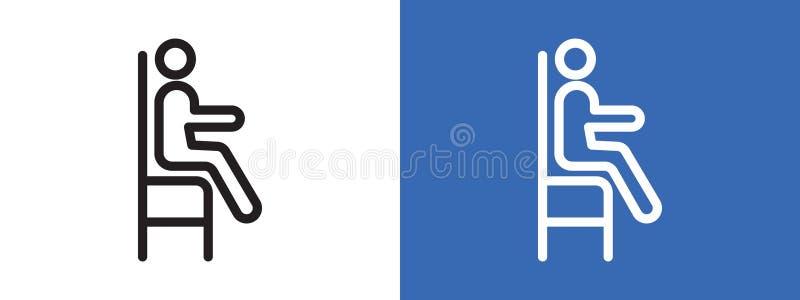 Sitting Logo Sign Set Vector Outline Stock Vector - Illustration of ...