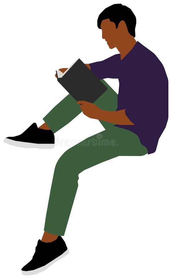 Sitting People Flat Vector Illustration Set Black People Stock Vector ...