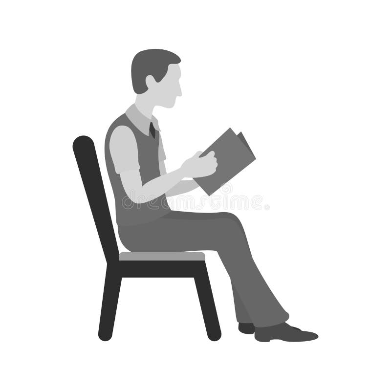 Sitting Man Reading stock vector. Illustration of concept - 79953616