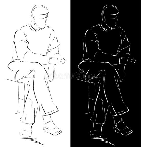 Sitting man stock vector. Illustration of abstract, design - 30677388