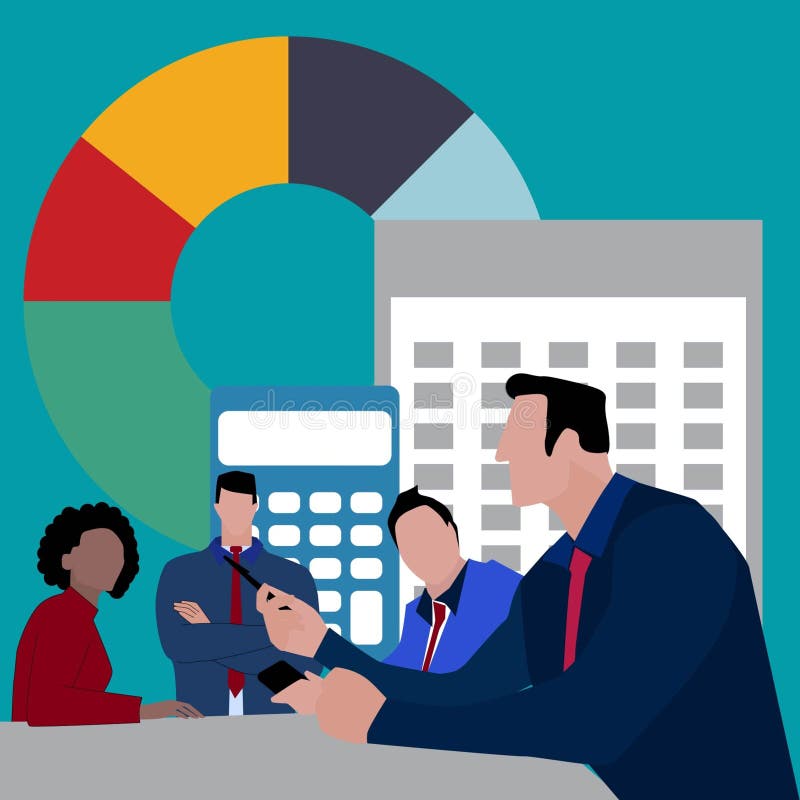 Sitting in a Meeting To Review Accounts Stock Vector - Illustration of ...