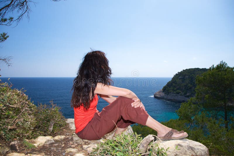 Sitting at Menorca island stock photo. Image of vacation - 18615038