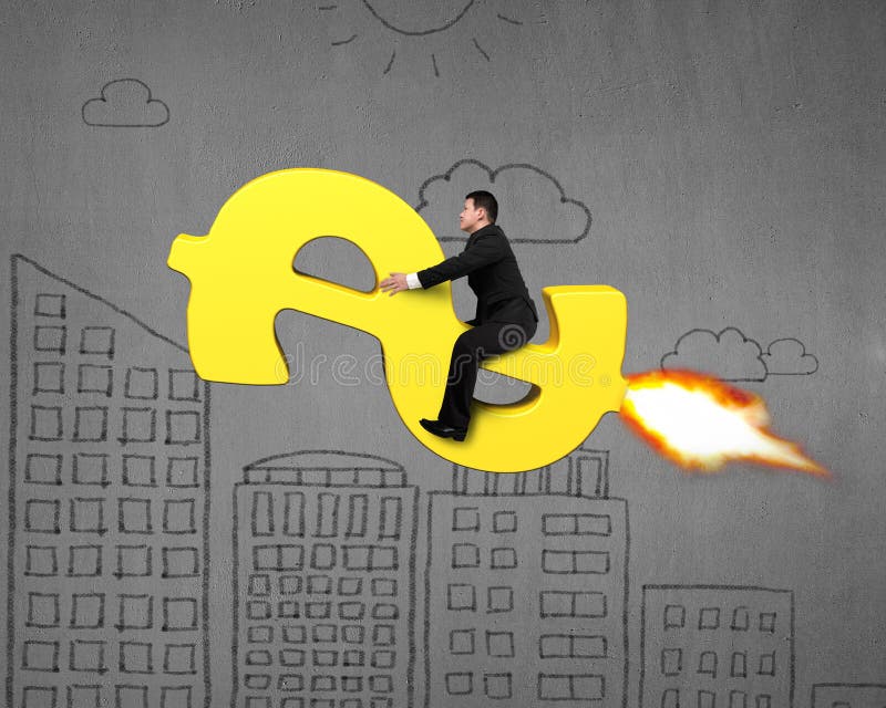 Sitting on Money Shape Rocket Stock Photo - Image of side, ride: 41886162