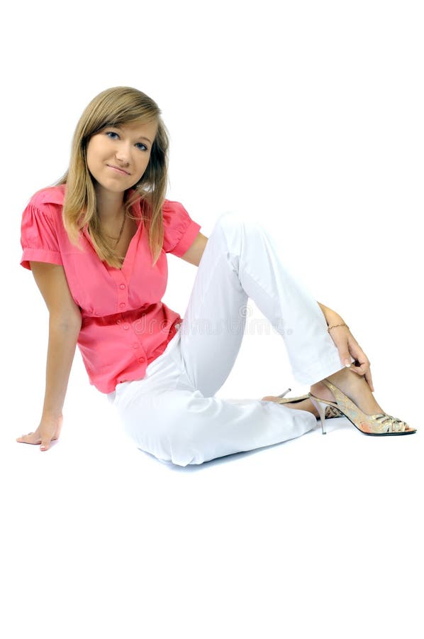 Sitting pretty girl stock image. Image of human, hair - 6561957