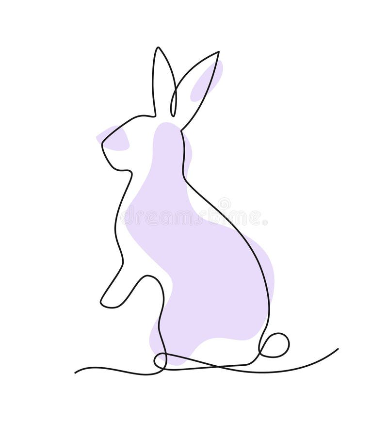 Sitting Rabbit in Linear Style. Vector Illustration Stock Illustration ...