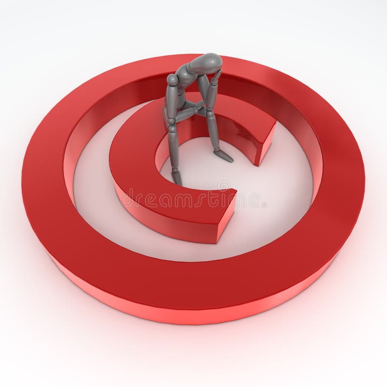 Sitting on a Red Shiny Copyright Symbol Stock Illustration ...