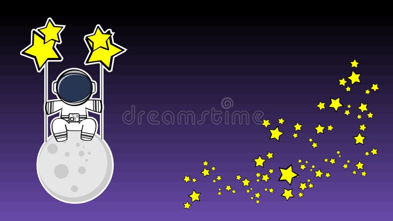 Spaceman Character Cartoon Sticker Poster Background Stock Vector ...