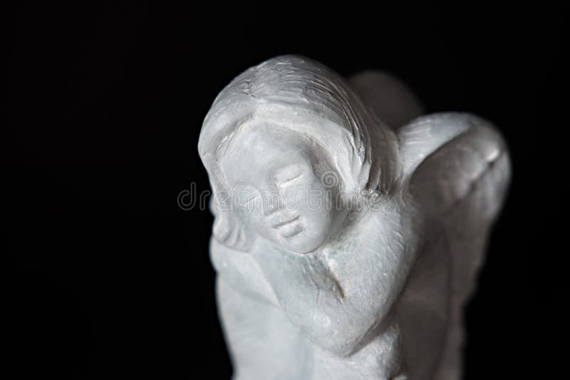 Sitting stone angel stock image. Image of peace, thoughtful - 92723567