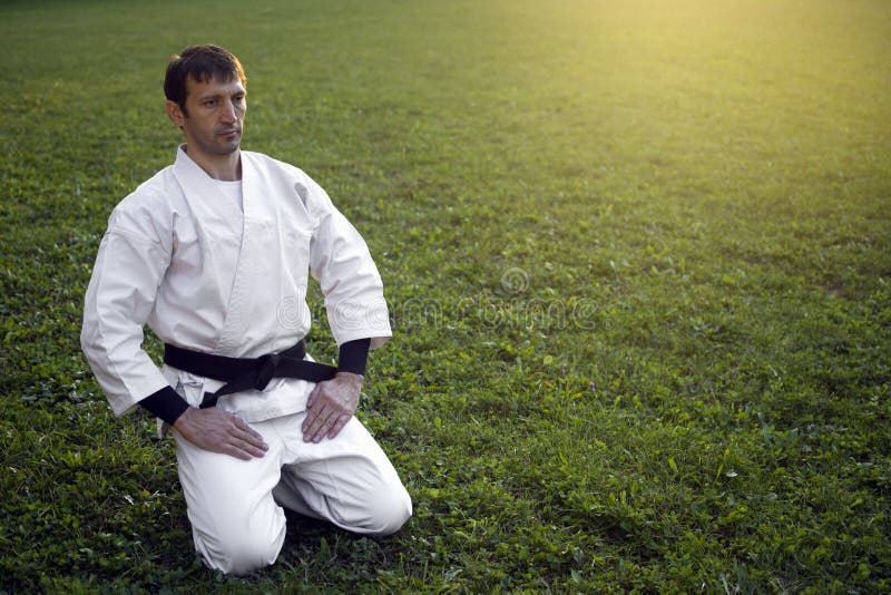 Sitting white ninja stock image. Image of sitting, grass - 92965263