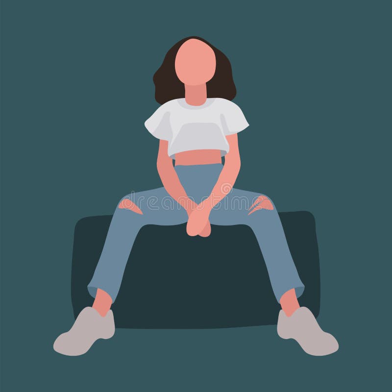 Sitting woman clip art stock vector. Illustration of sitting - 245404028