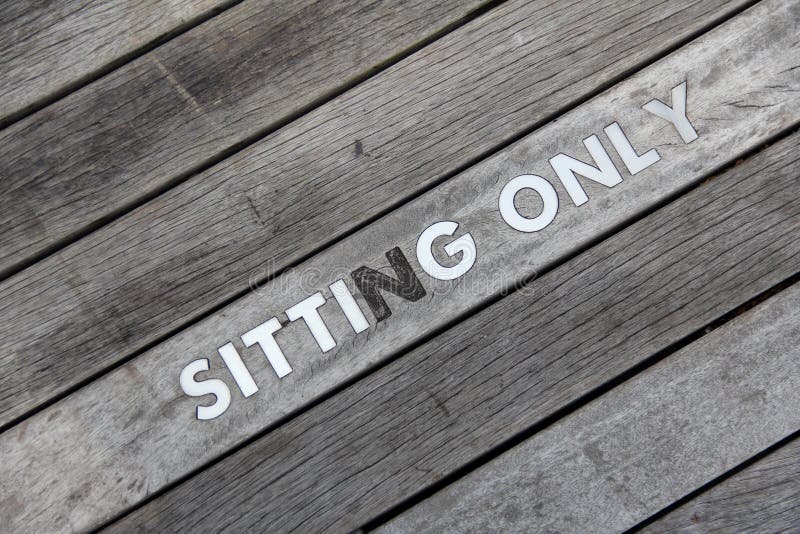 Sitting only Words Written on Wooden Board Stock Image - Image of ...