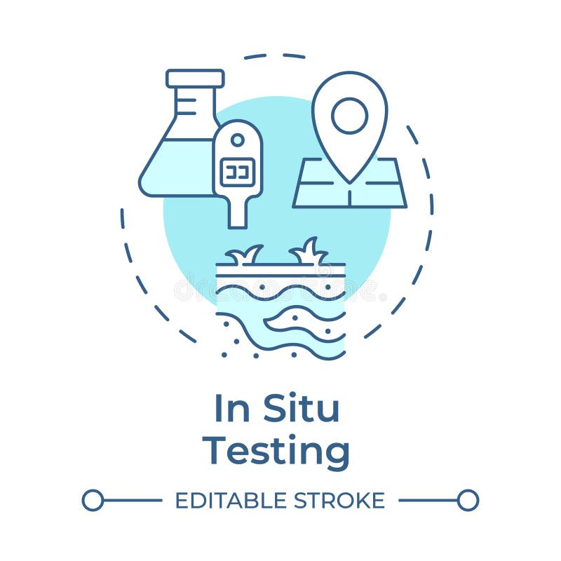 In Situ Testing Soft Blue Concept Icon Stock Vector - Illustration of ...