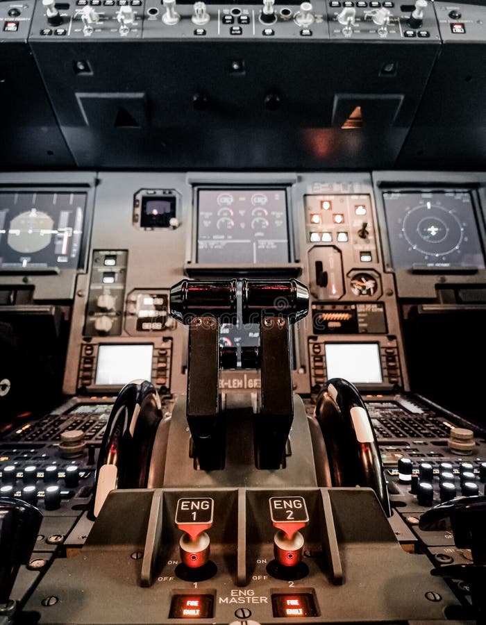 Situation in Cockpit Aircraft Airbus A330 CEO Stock Image - Image of ...