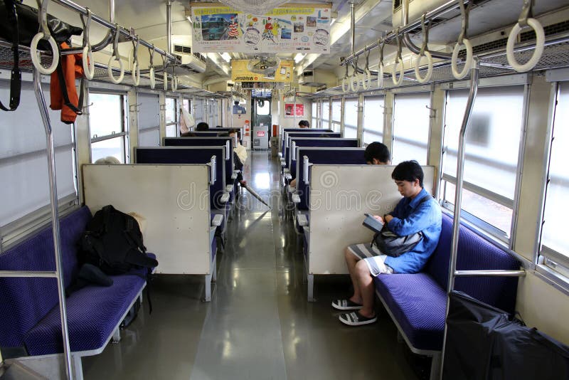 The Situation Inside Passenger Car of Japanese Train Editorial ...