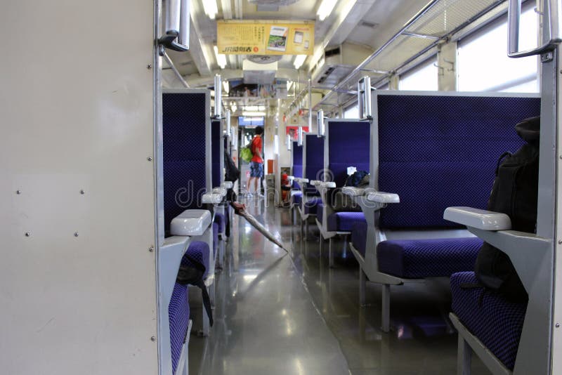 The Situation Inside Passenger Car of Japanese Train Stock Image ...