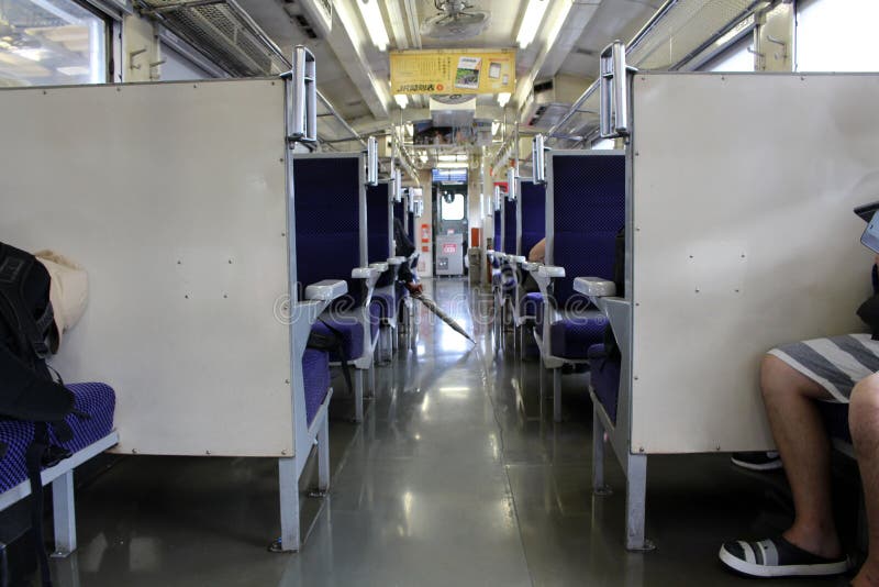 The Situation Inside Passenger Car of Japanese Train Stock Photo ...