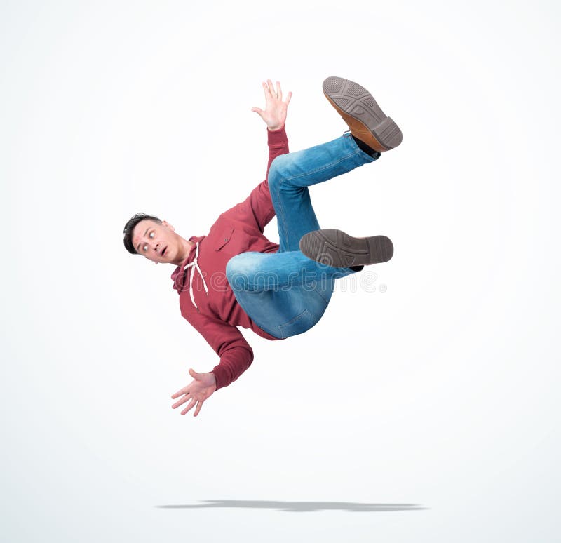 Situation, the Man in Casual Clothes is Falling. Concept of an Accident ...