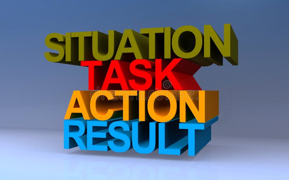 Situation Task Action Result on Blue Stock Illustration - Illustration ...