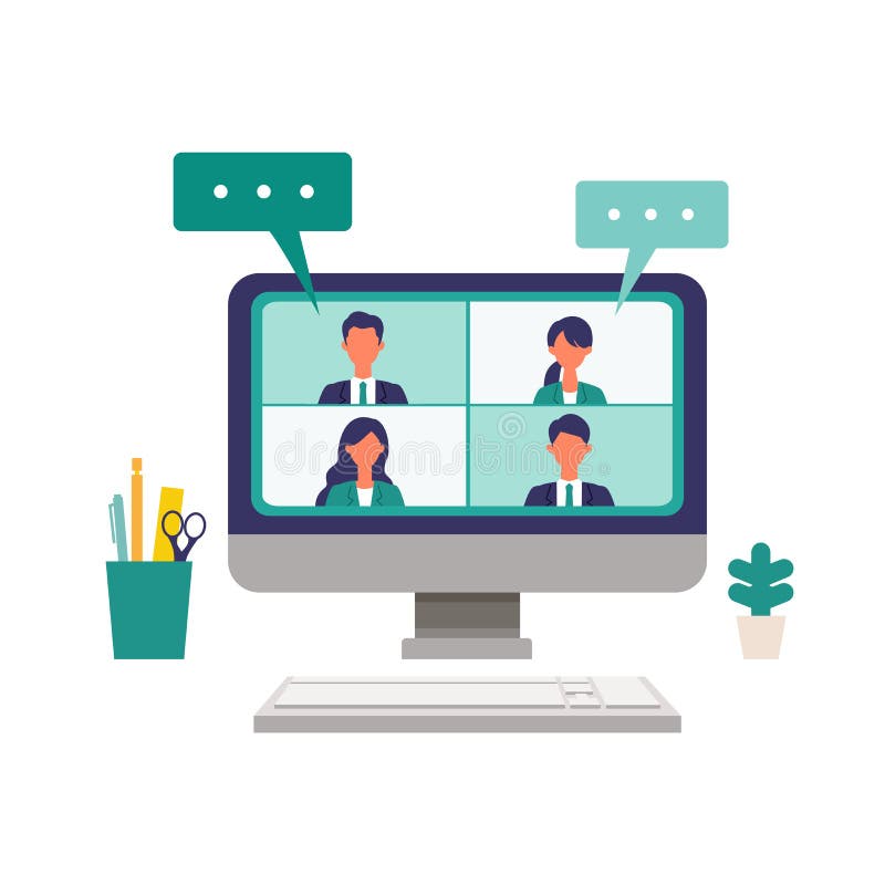 Teleworking Illustration Stock Illustrations – 1,490 Teleworking ...