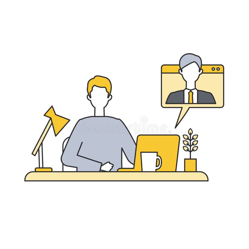 Situation of Telecommuting Work in the New Normal Lifestyles. Flat ...