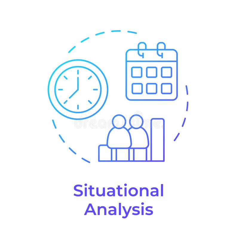 Situational Analysis Blue Gradient Concept Icon Stock Vector ...