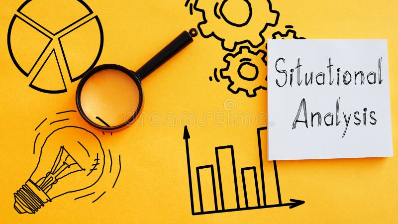 Situational Analysis is Shown Using a Tex Stock Photo - Image of handle ...