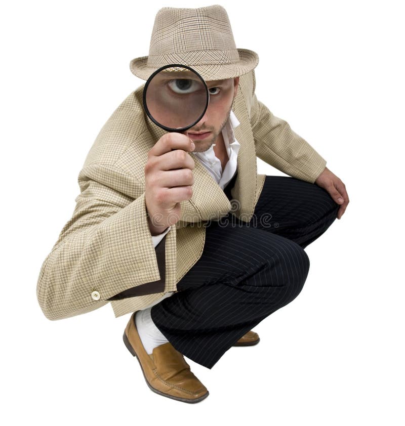 Sitzender Detektiv stockfoto. Bild von abschluß, erwachsener - 6075558