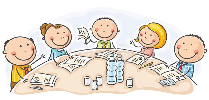 Sitzung Oder Konferenz Ringsum Die Tabelle Vektor Abbildung ...