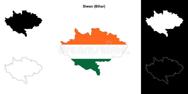 Siwan outline map stock vector. Illustration of blank - 368825189