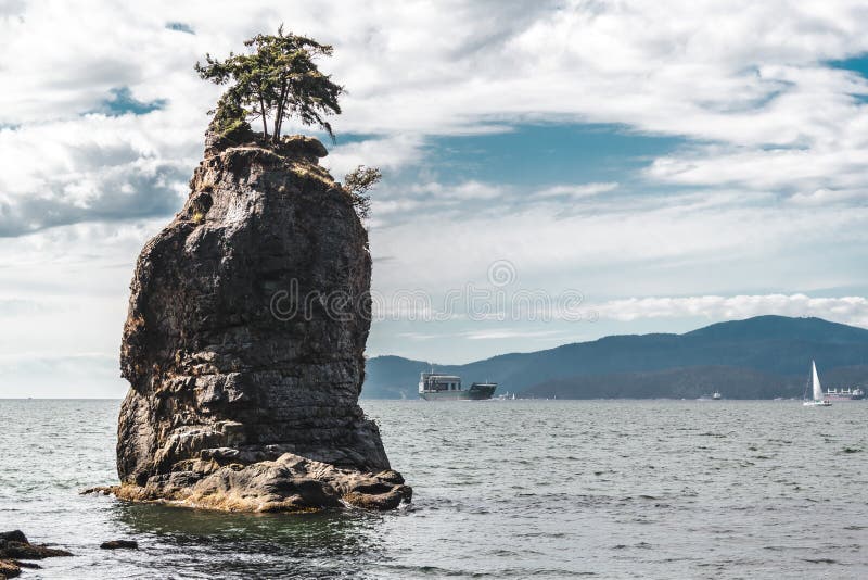 Siwash Rock in Vancouver, BC, Canada Stock Photo - Image of tree ...