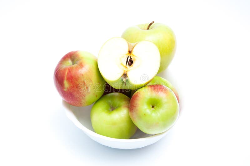 Six apples in a bowl stock photo. Image of sweet, agriculture - 34149868