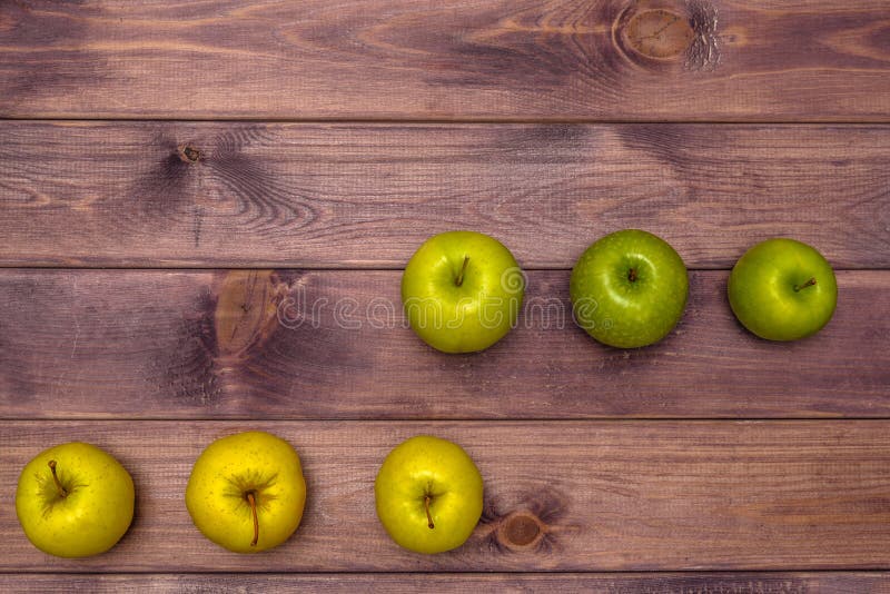 Red Apples on the table stock image. Image of three, green - 92227187