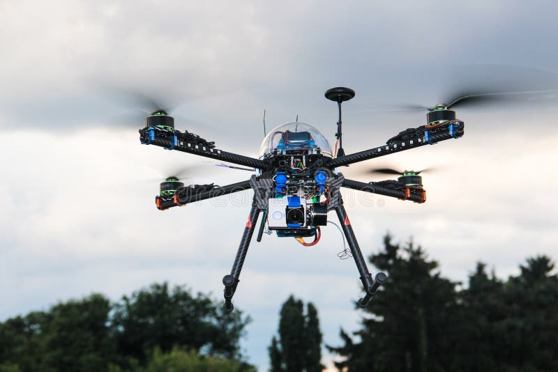 Black drone filming stock image. Image of filming, trees - 139482213