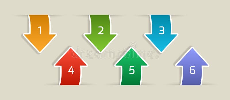 Six arrows stock vector. Illustration of bookmark, marketing - 30523548
