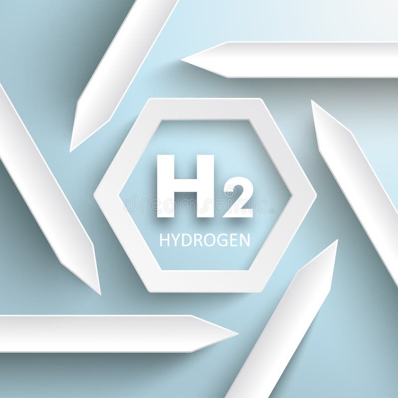 Six Arrows Hexagon H2 Hydrogen Infographic Stock Vector - Illustration ...