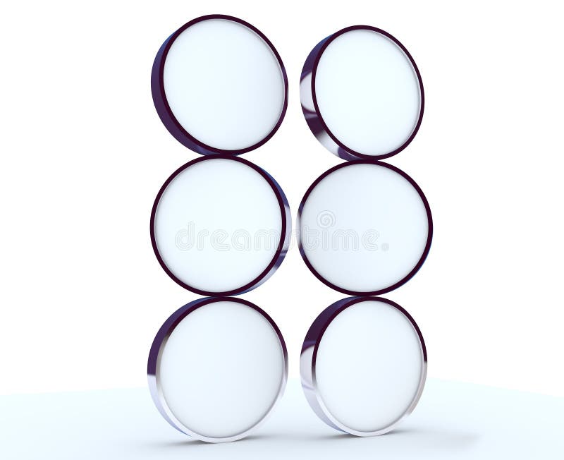 Six Blank Rounded Box Display Stock Illustration - Illustration of ...