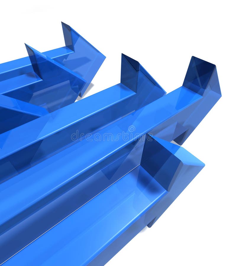 Blue Arrows in Circle stock vector. Illustration of dimension - 17069216