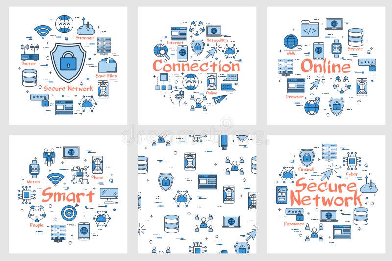Blue Internet Service Provider Concept Stock Vector - Illustration of ...